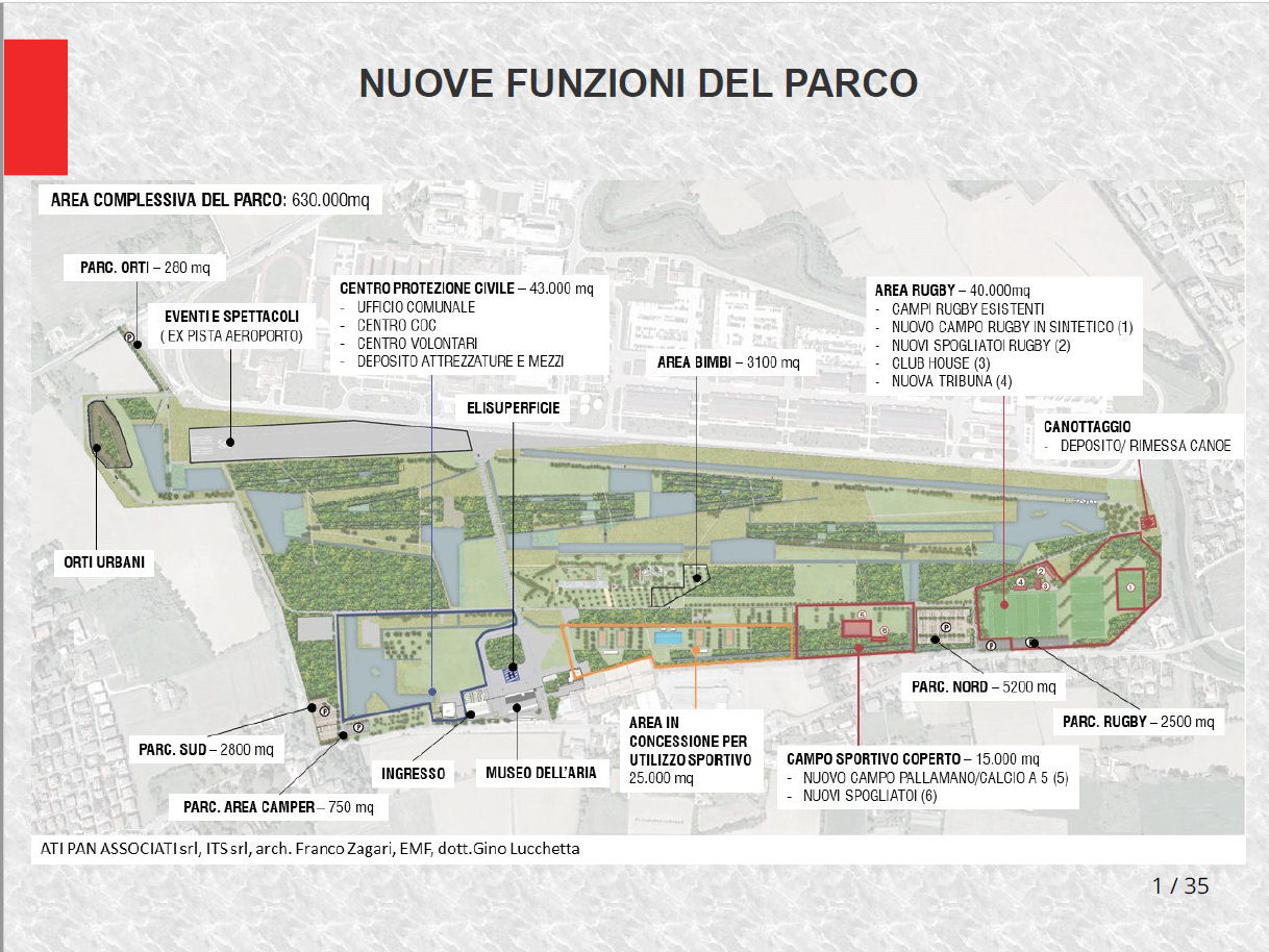 Parco della Pace, cinque macro aree: protezione civile, sport, verde ...