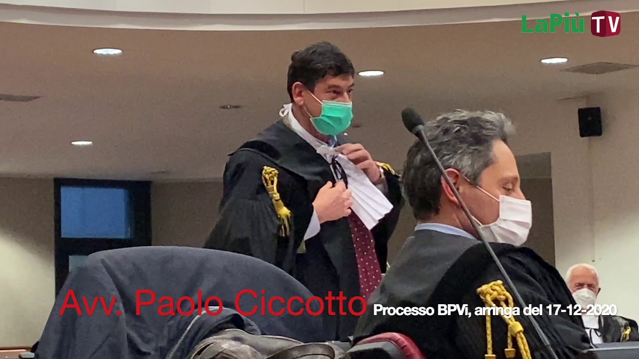 Paolo Ciccotto al Processo BPVi: danni siano fissati al massimo