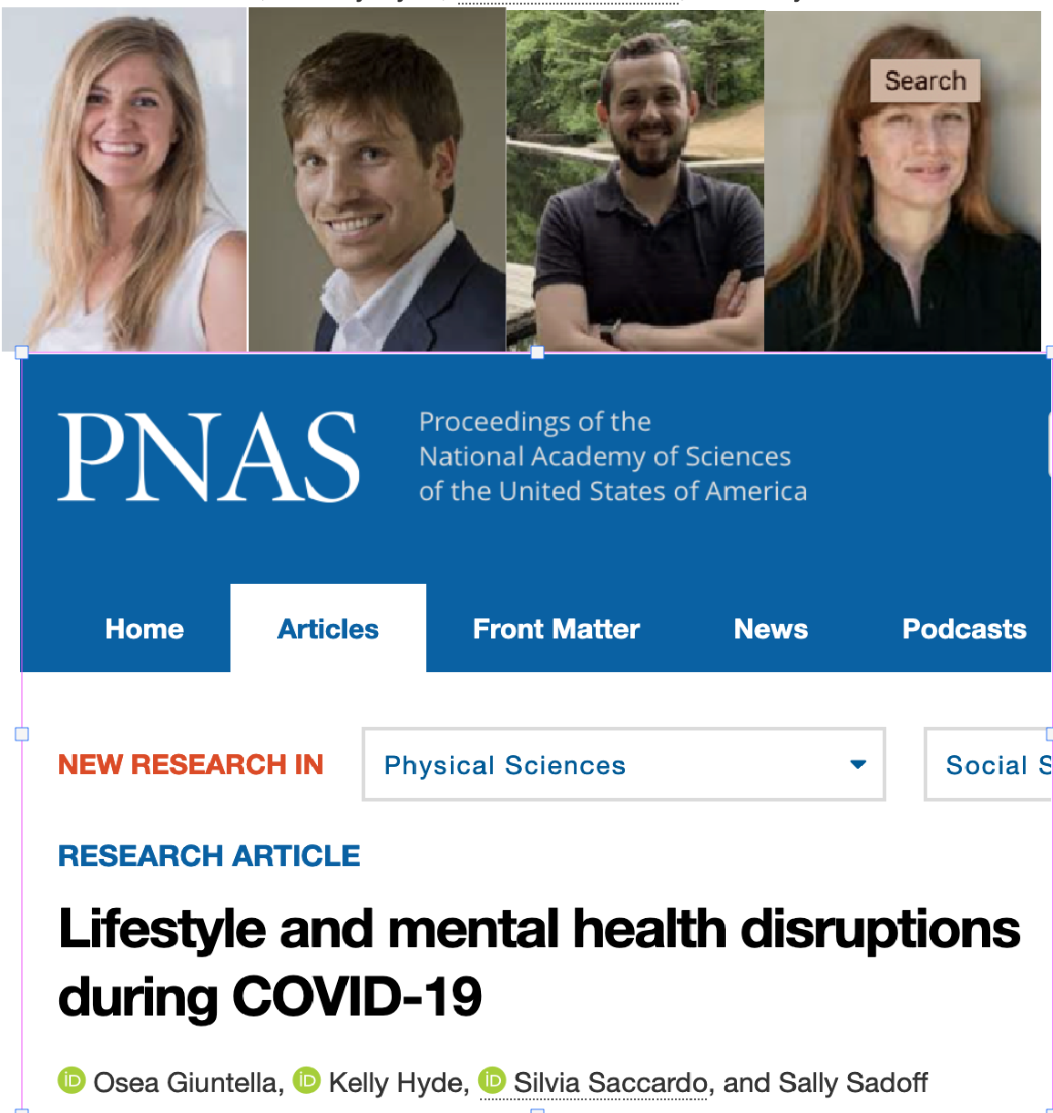 Covid, stili di vita e salute mentale: su PNAS scledense Silvia ...